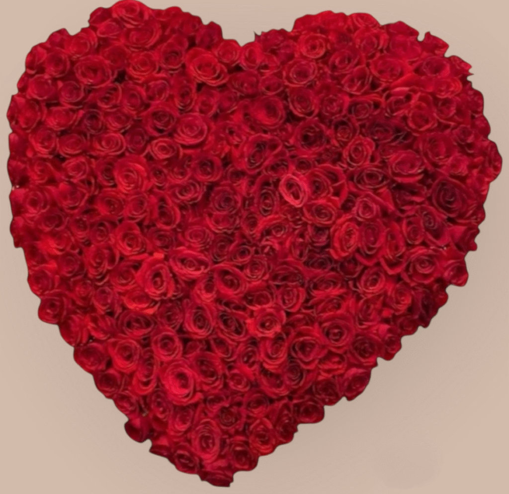Classic Red Rose Heart - Valley Memorial Services
